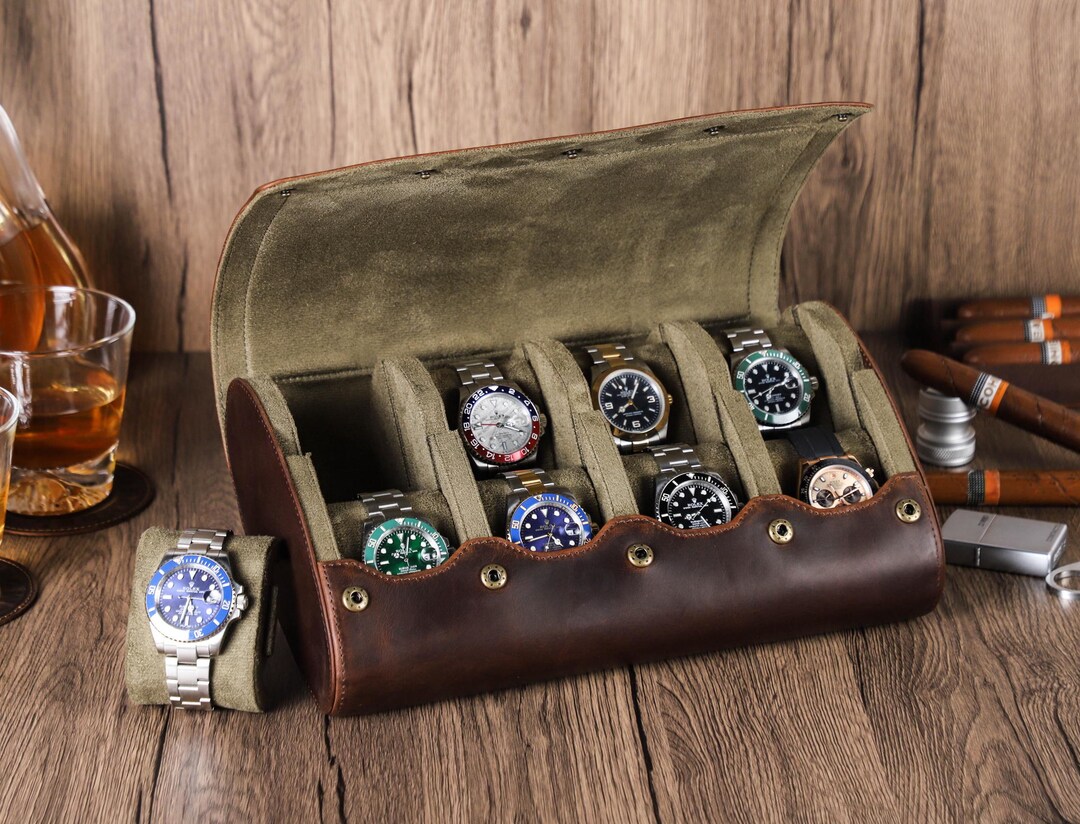 Leather Watch Display Organizer, Custom Watch Storage Box, 6/8 Slots ...