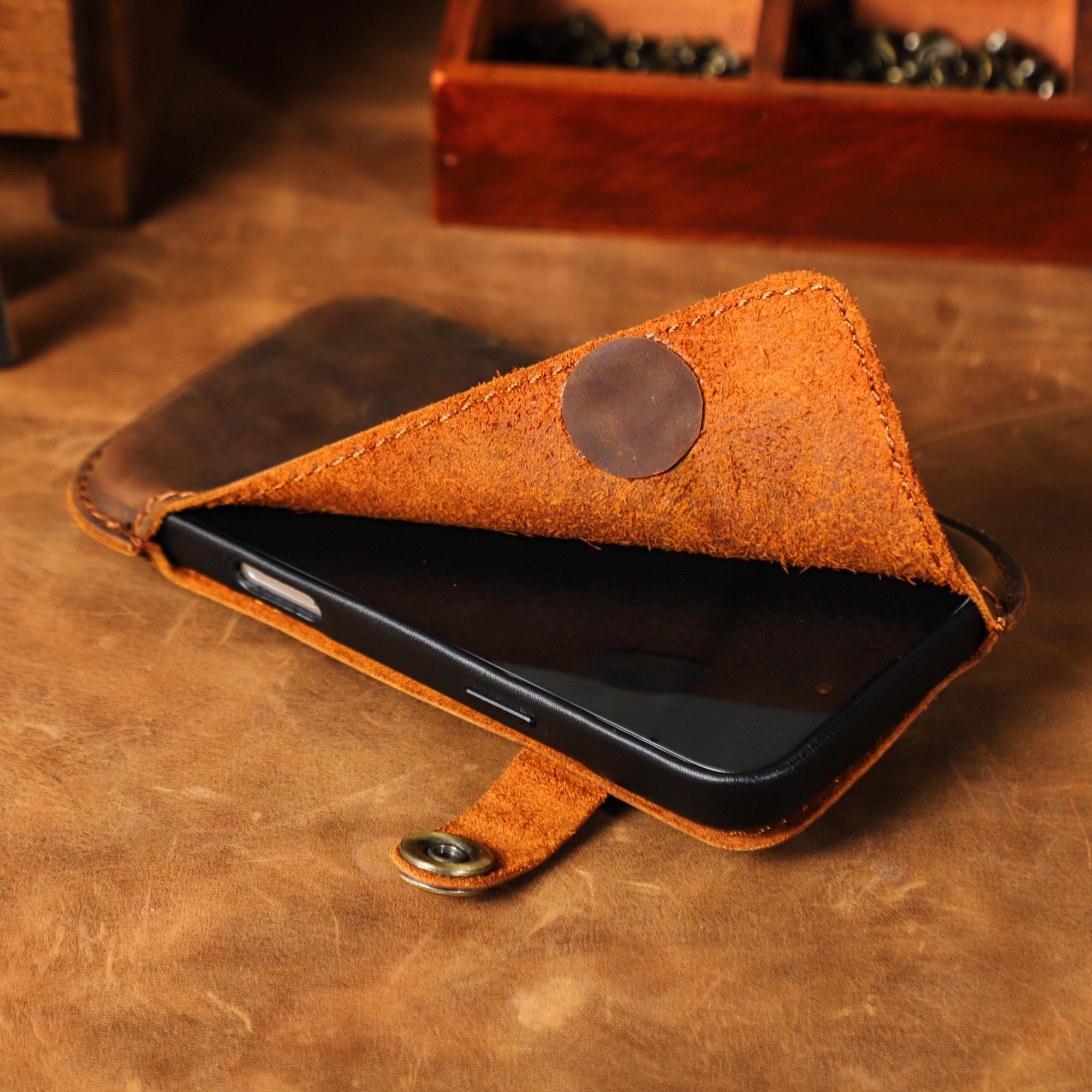 Personalized Leather Phone Pouch, 6.7-6.9 Inch Phone Holster With Belt ...