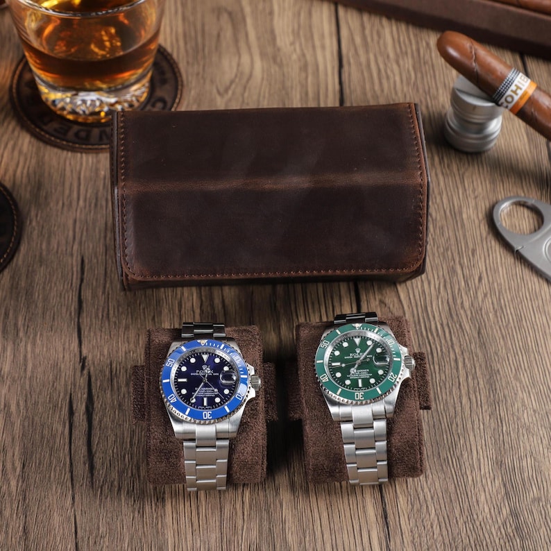 Personalized Leather Hexagonal Watch Box, 1/2 Watch Organizer Case ...