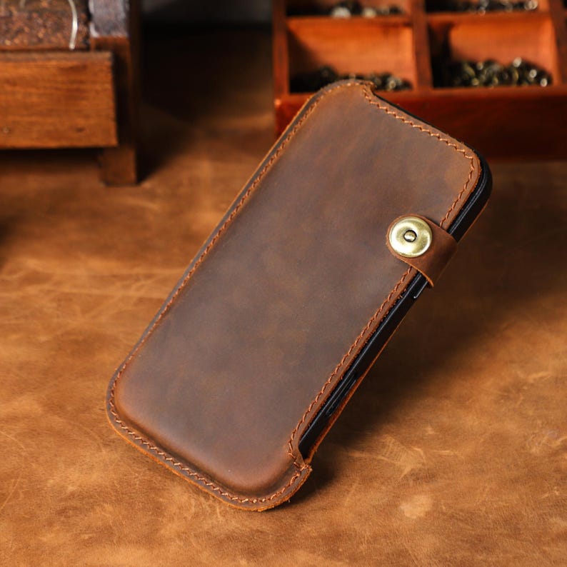 Personalized Leather Phone Pouch, 6.7-6.9 Inch Phone Holster With Belt ...