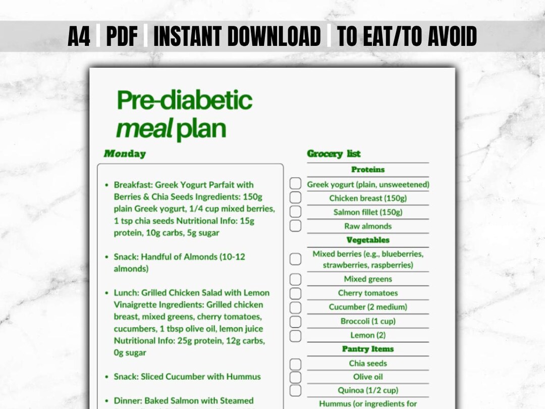 Pre Diabetic Meal Plan, Pre Diabetic Food List, Prediabetes Snacks ...