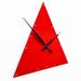Modern Red Triangle Wall Clock | Geometric Minimalist Wall Art | Bold ...