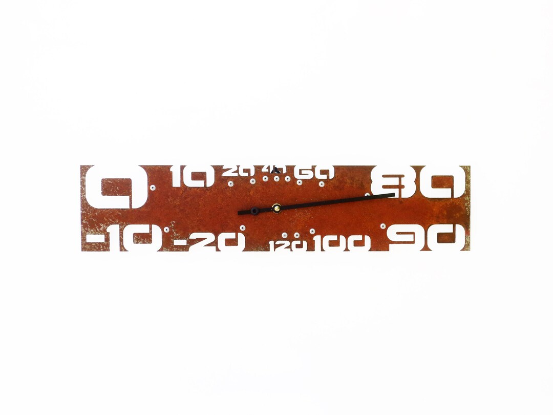 Rustic Industrial Horizontal Wall Thermometer | Weathered Metal Design ...