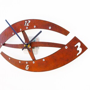 Rustic Modern Wall Clock | Eye-shaped Minimalist Design in Distressed ...