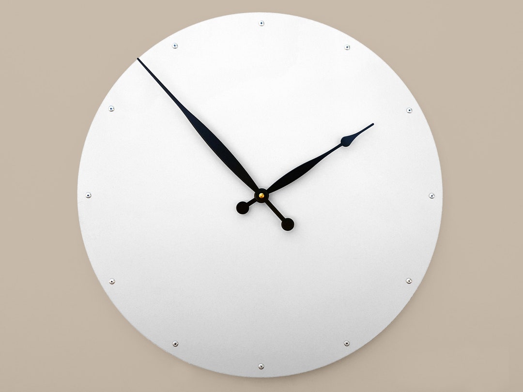 Contemporary White Clock - Funky Home Decor - Large Wall Clock - Circle ...