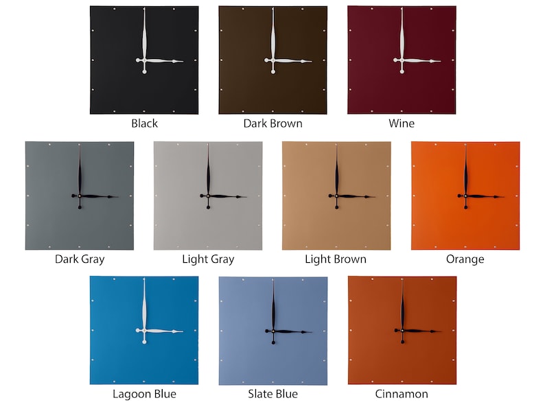 Minimalist Modern Wall Clock in Dark Gray | Contemporary Square Clock ...
