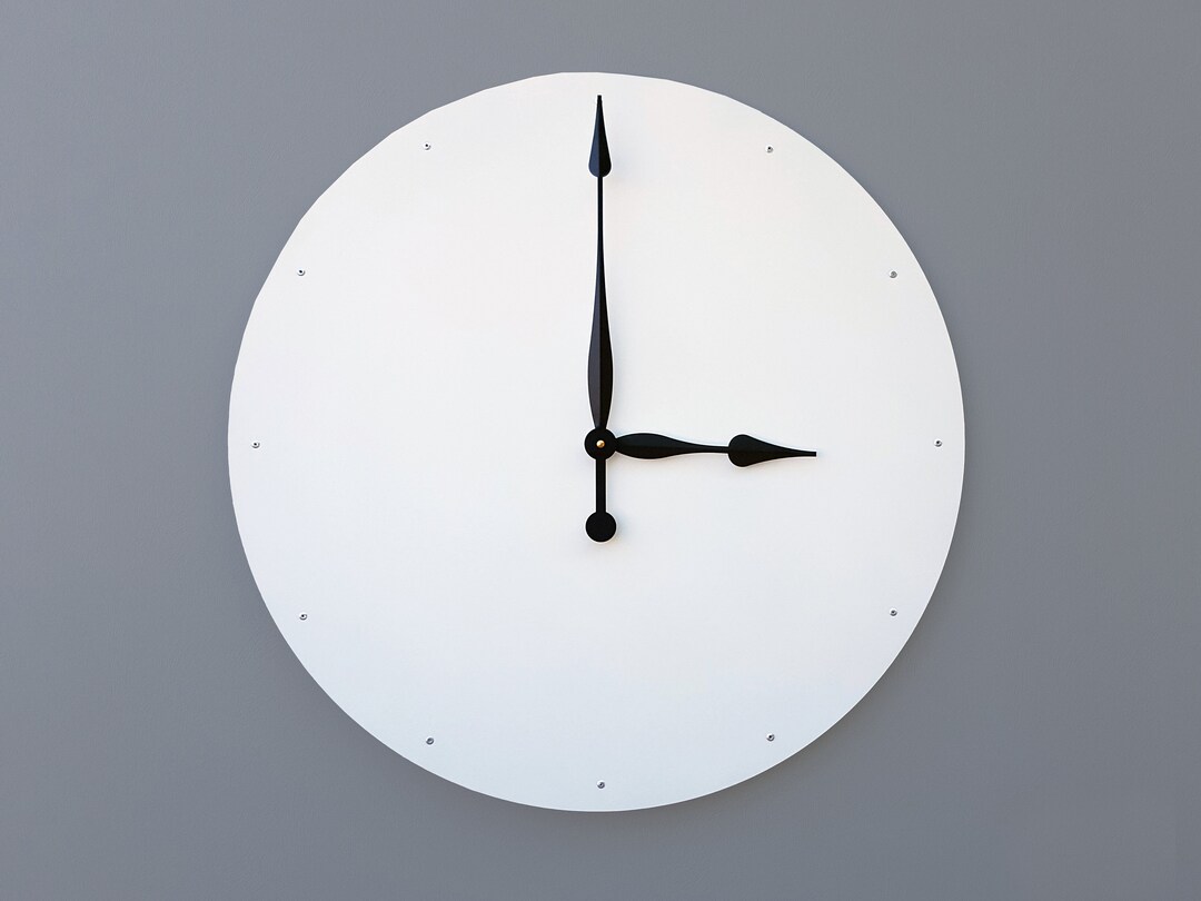 Circle Simple Wall Clock / Steel Wall Mounted Industrial Metal - Etsy