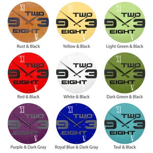 Modern Industrial Wall Clock | Bold Numbers & Rust Finish | Unique ...