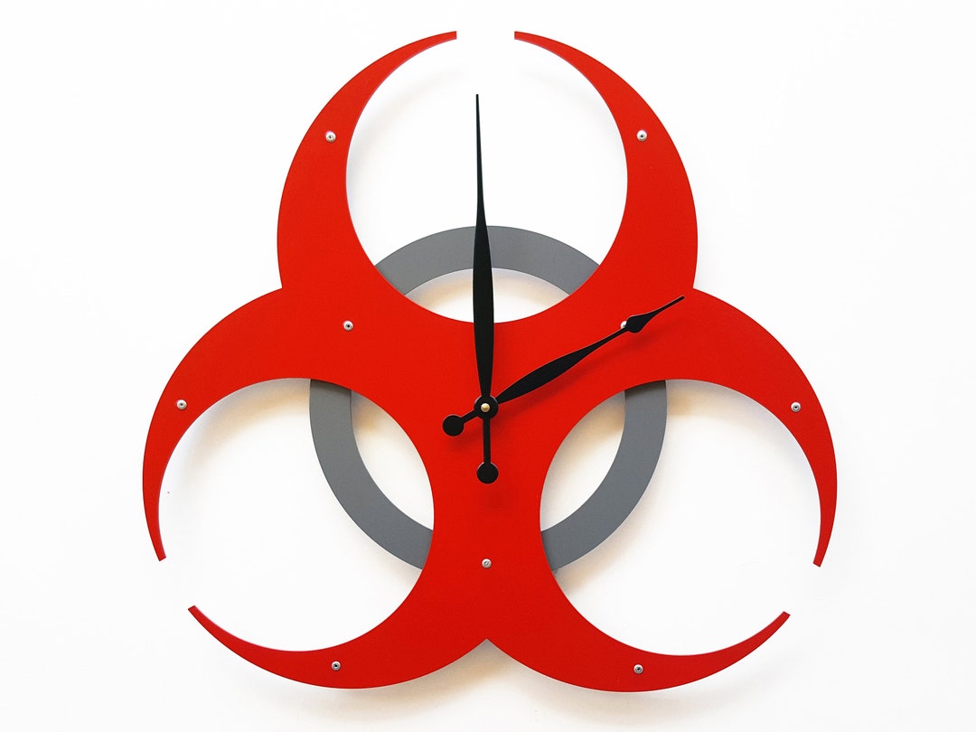 Biohazard Wall Clock I / Walking Dead Zombie Happy Halloween Home Decor ...