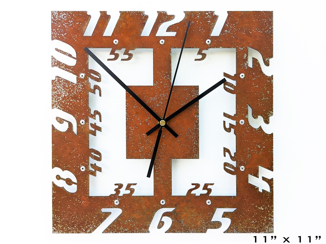 Radial II Wall Clock Rustic / Distressed Metal Steel Patina / - Etsy