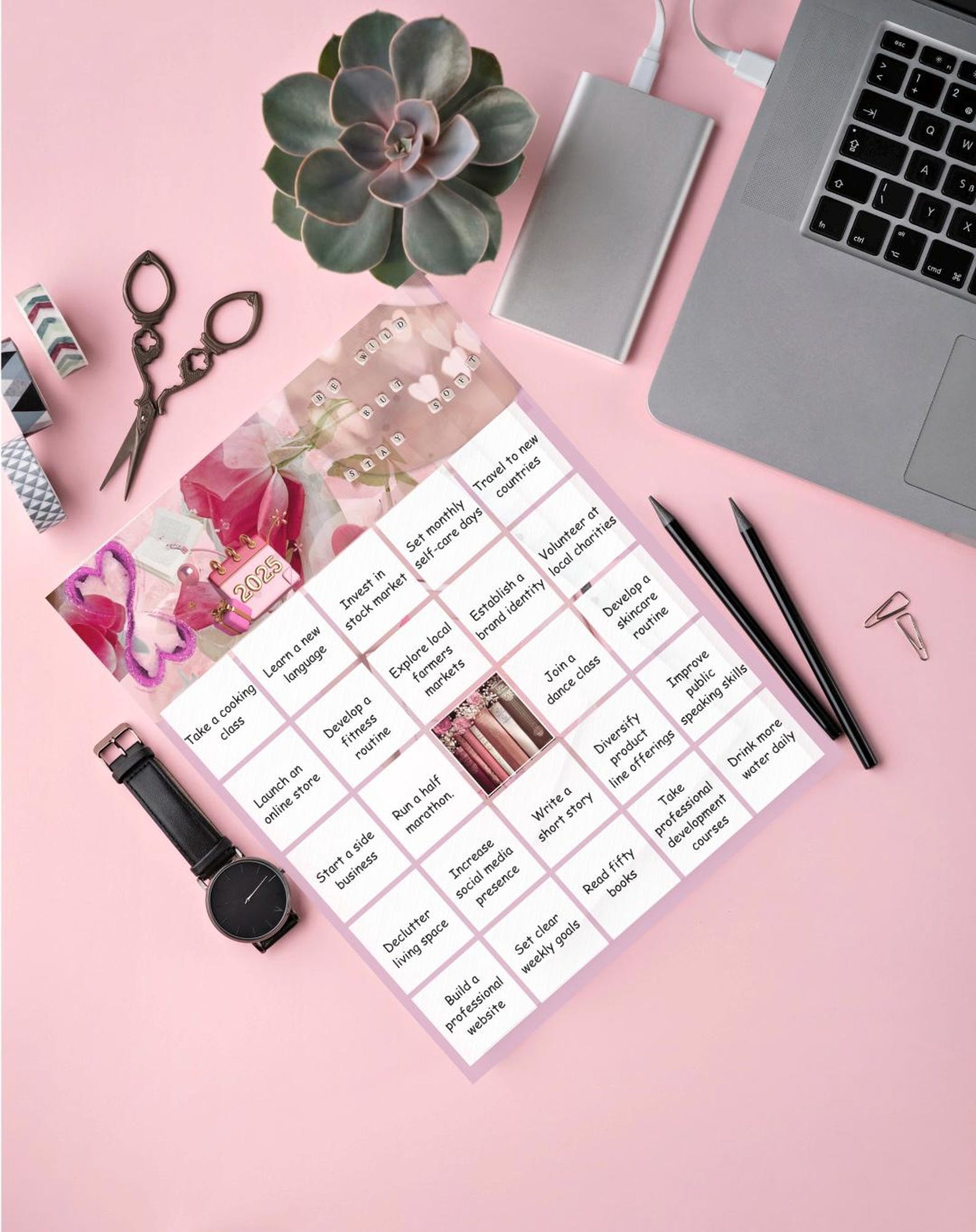 Editable Bingo Vision Card Template | Fun Goal-setting Printable for ...