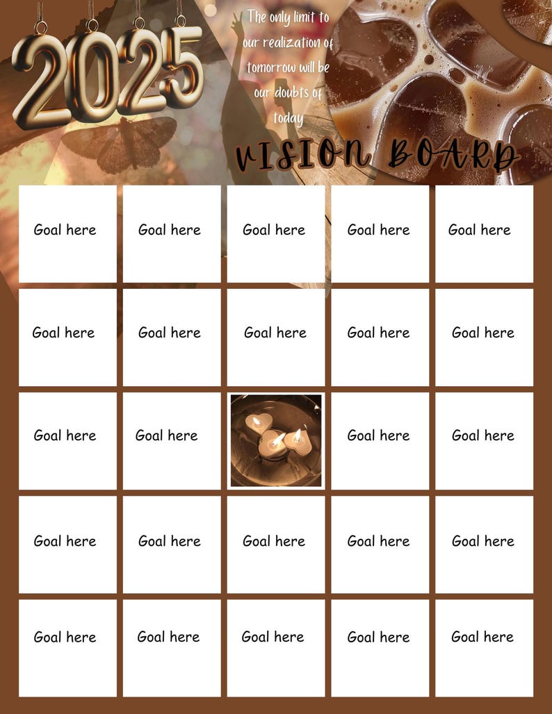 Personalized Bingo Goal Tracker | Custom Vision Board Template for ...