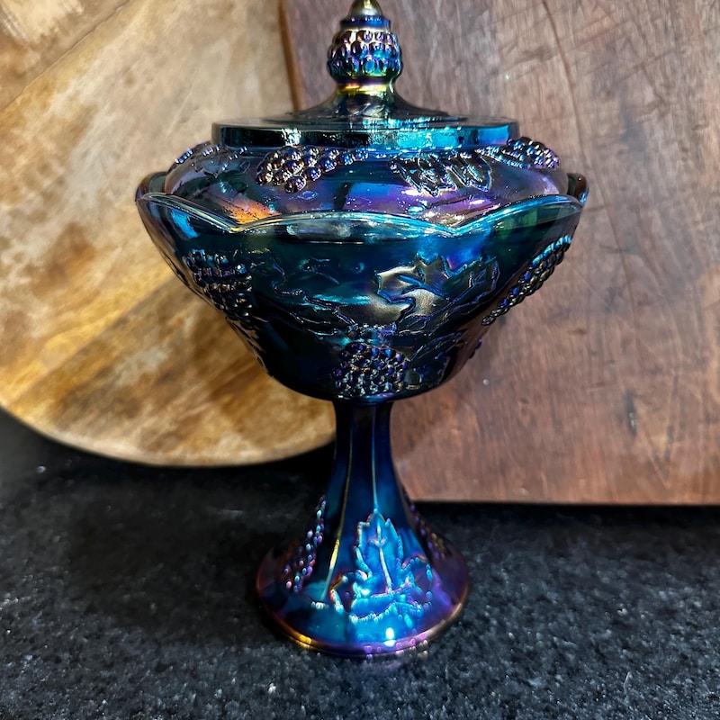 Carnival Glass Candy Dish - Etsy