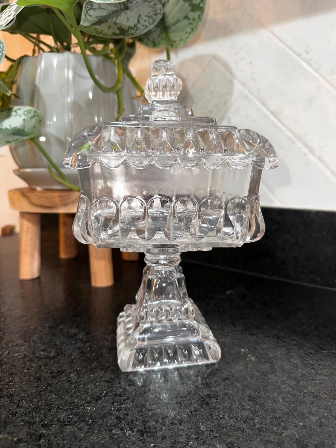 1950s MCM Glass Wedding Cake Box - Etsy