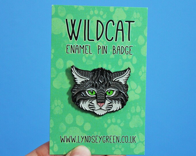 Scottish Wildcat Illustration Soft Enamel Pin Badge - Etsy