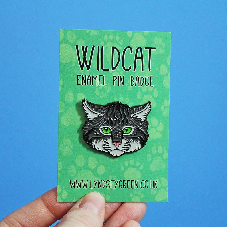 Scottish Wildcat Illustration Soft Enamel Pin Badge | Etsy