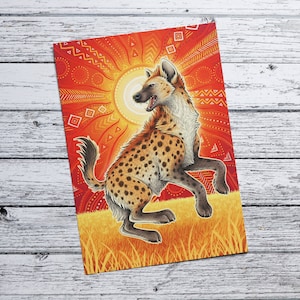 Spotted Hyena Illustration A4 Print - Etsy