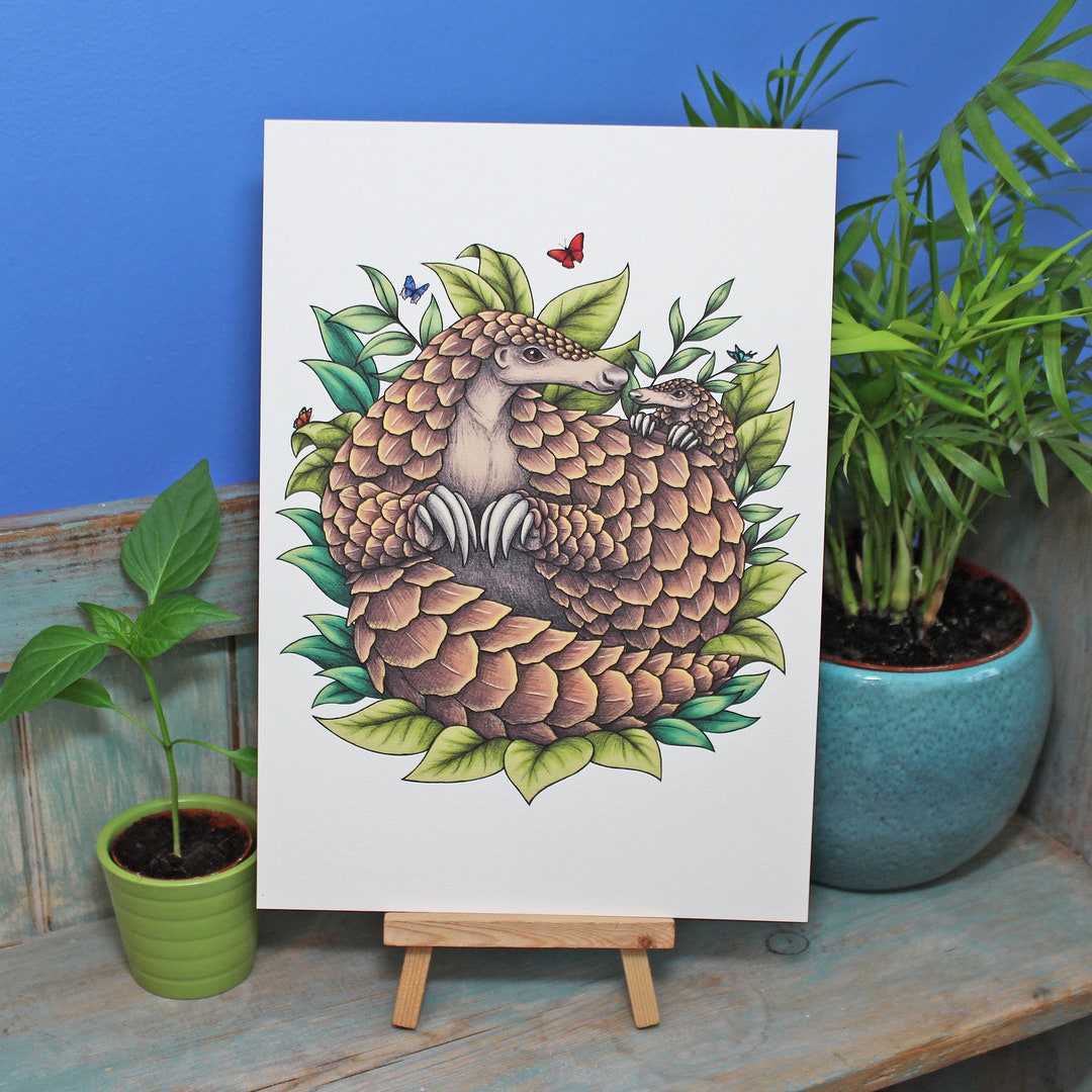 Giant Pangolins Illustration A3 Print + Donation to the Giant Pangolin ...