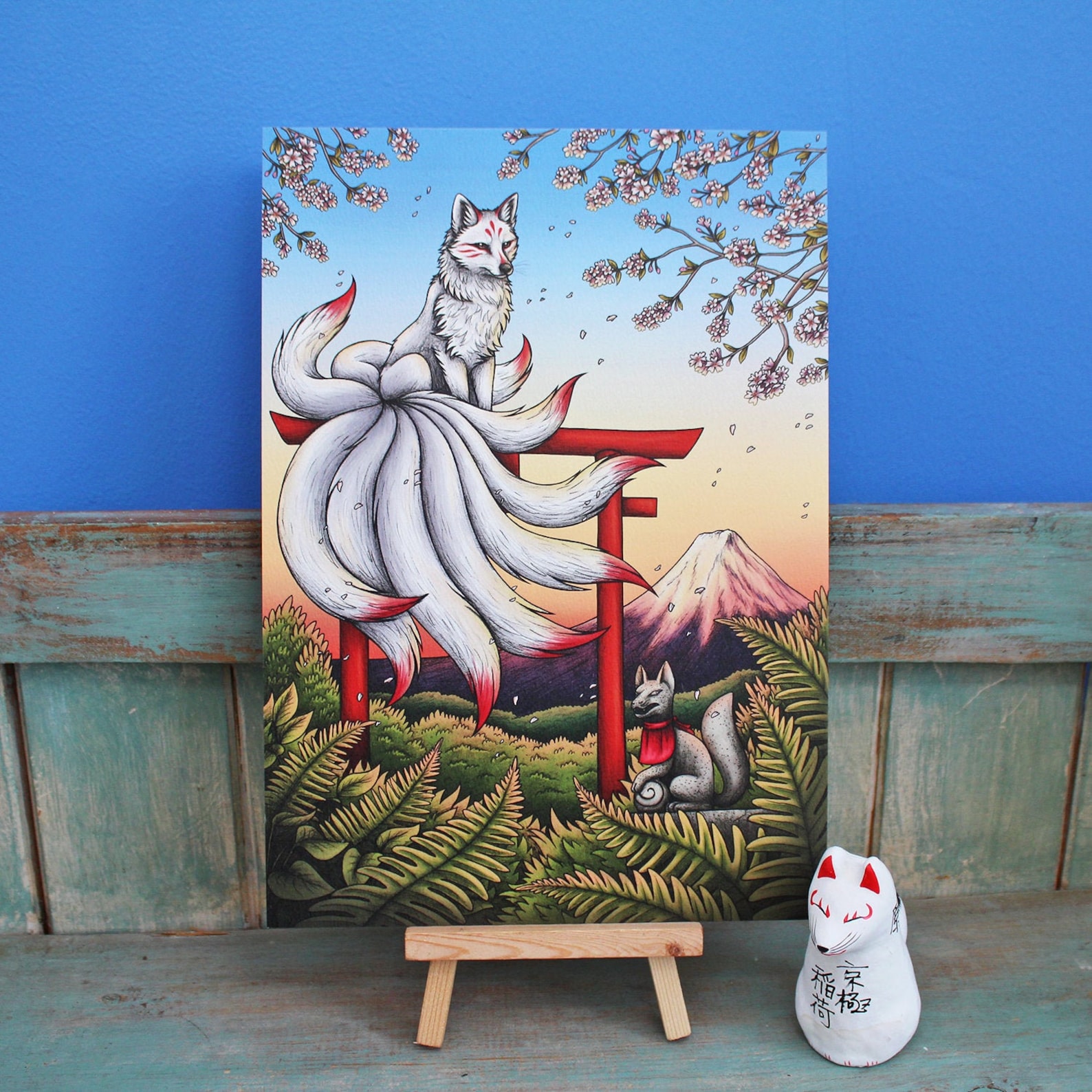 Kitsune Illustration A4 Print - Etsy