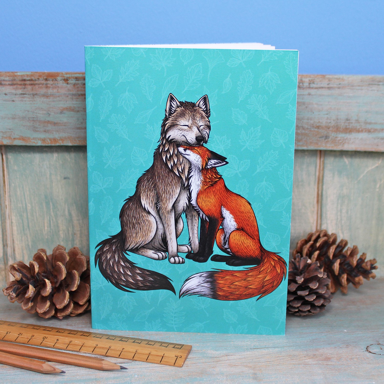 A5 Wolf & Fox Notebook ~ 48 Lined Pages - Etsy