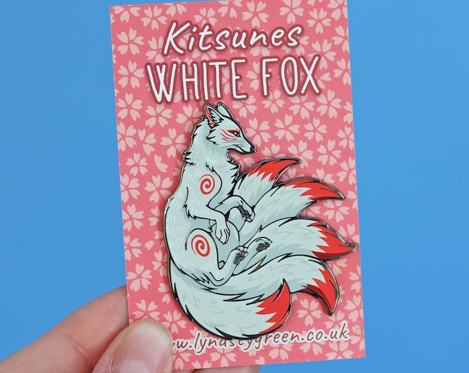 Sakura Kitsune Pin - Etsy