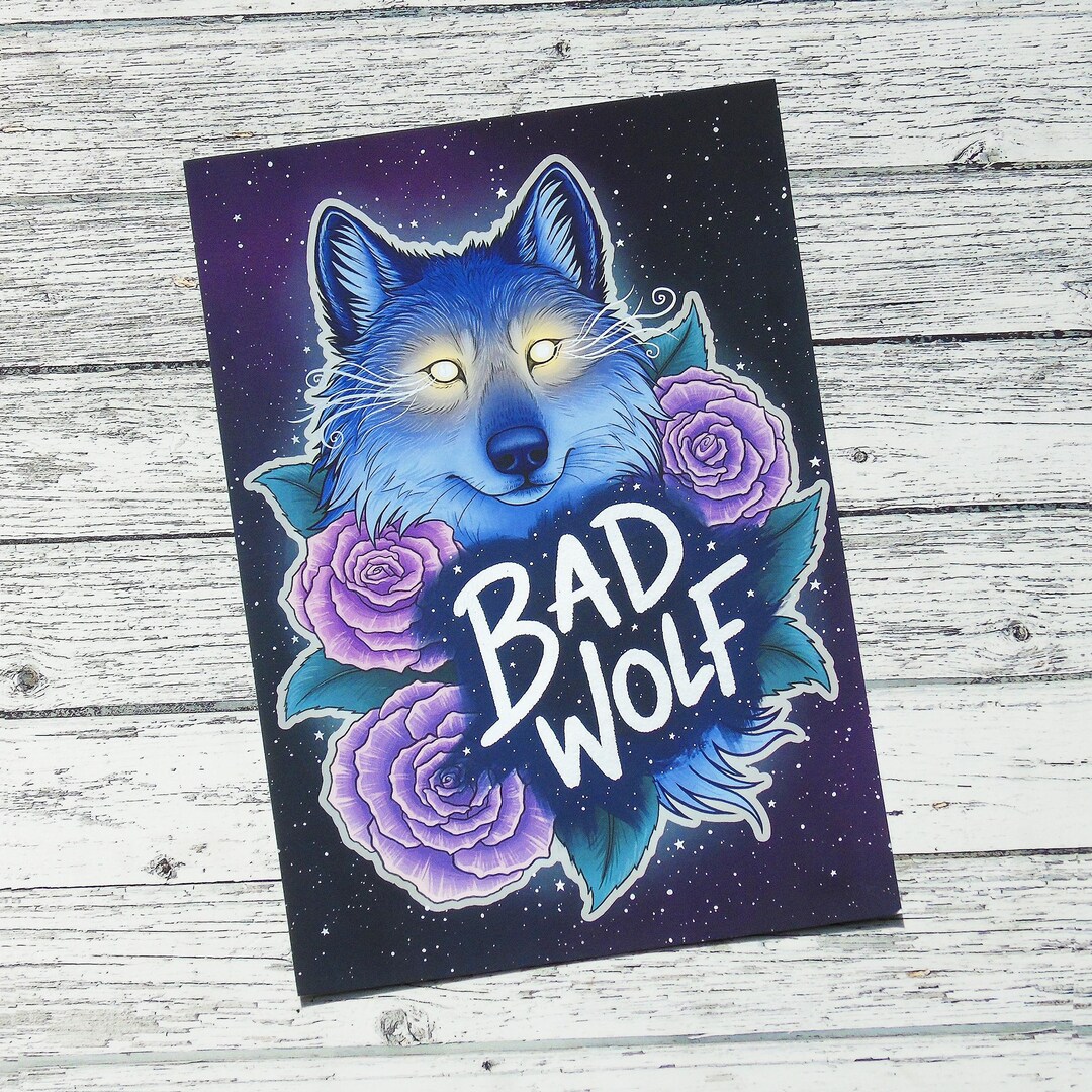 Bad Wolf Illustration A4 Foil Print - Etsy