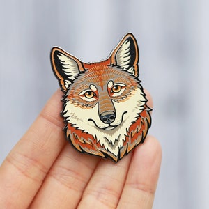 Red Wolf Hard Enamel Pin Badge - Etsy