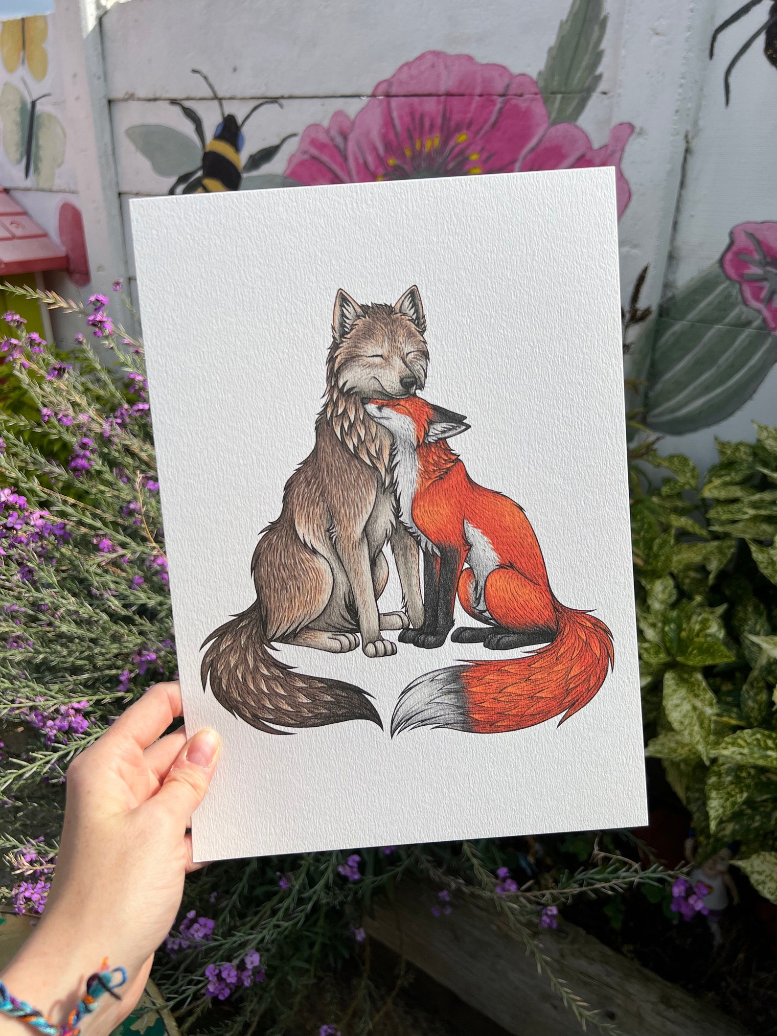 Wolf & Fox Illustration A4 Print - Etsy