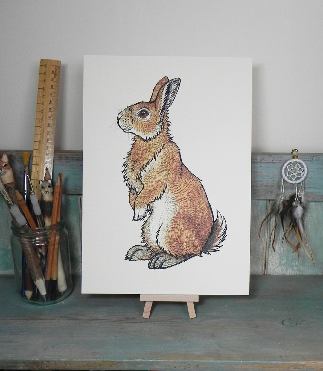 Bran the Bunny ~ Rabbit Illustration A4 Print - Etsy