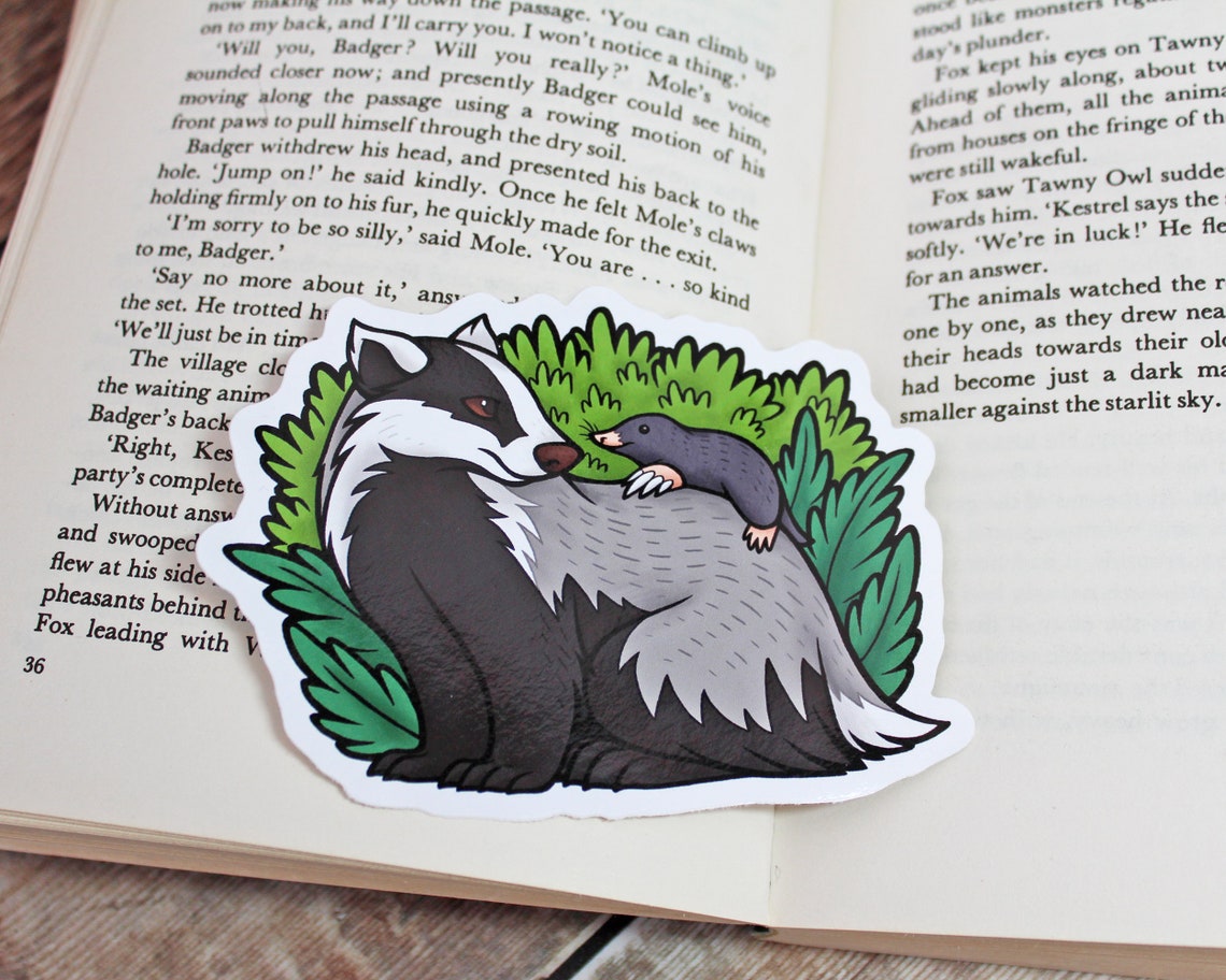 Badger & Mole Vinyl Sticker 10cm x1 - Etsy UK