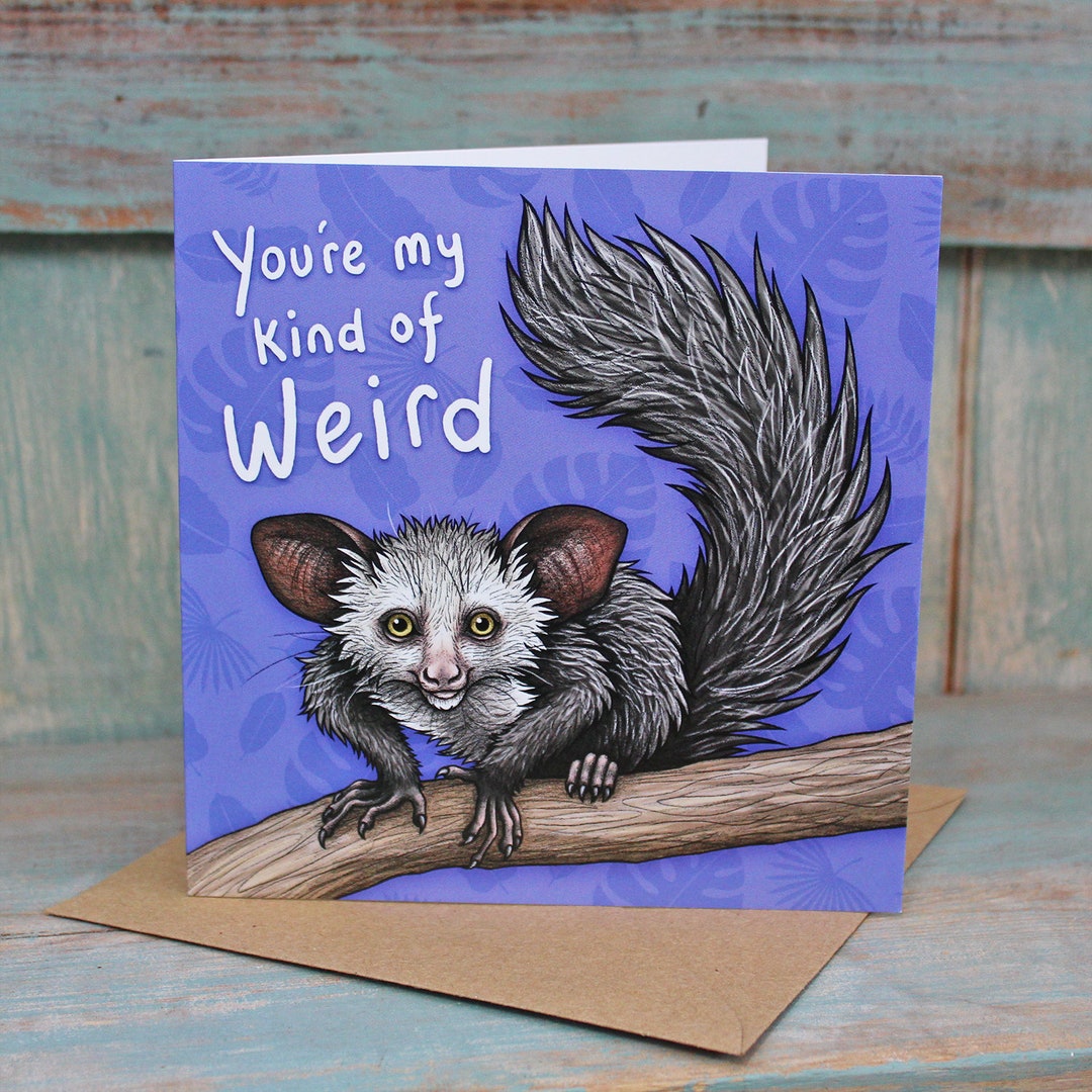 You're My Kind of Weird Aye Aye Illustration Card - Etsy