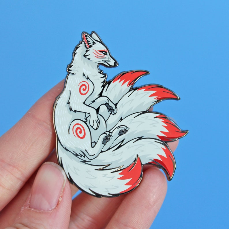 Set of 3 Kitsune Hard Enamel Pins - Etsy