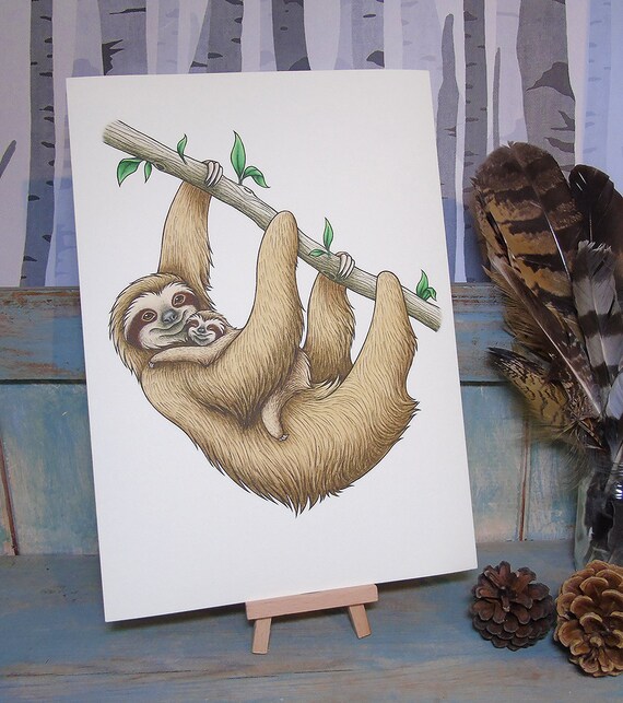 Sloths Illustration A3 Print - Etsy