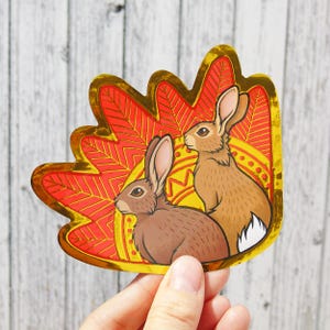 Hazel & Fiver Gold Foil Sticker - Etsy