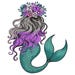 Floral Mermaid Embroidery Design, Mermaid Rippled Design File, Mermaid ...