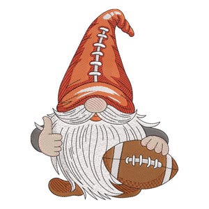 Football Gnome Embroidery Design, Soccer Girl Gnome Machine Embroidery ...
