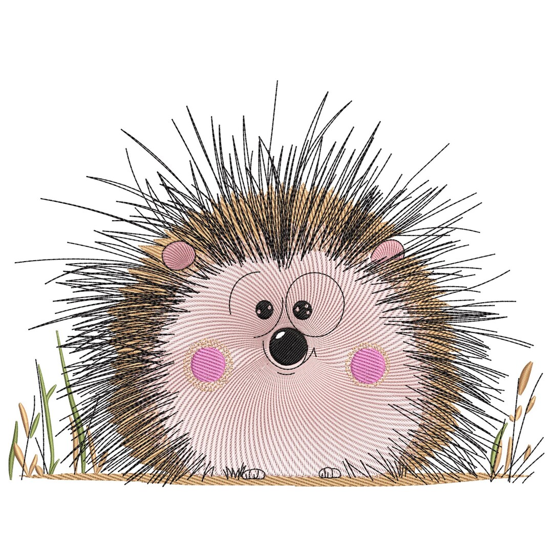 Cute Hedgehog Embroidery Design, Cute Forest Animal Machine Embroidery ...