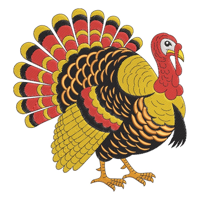 Majestic Turkey Embroidery Design, Holiday Bird Stitch Machine ...