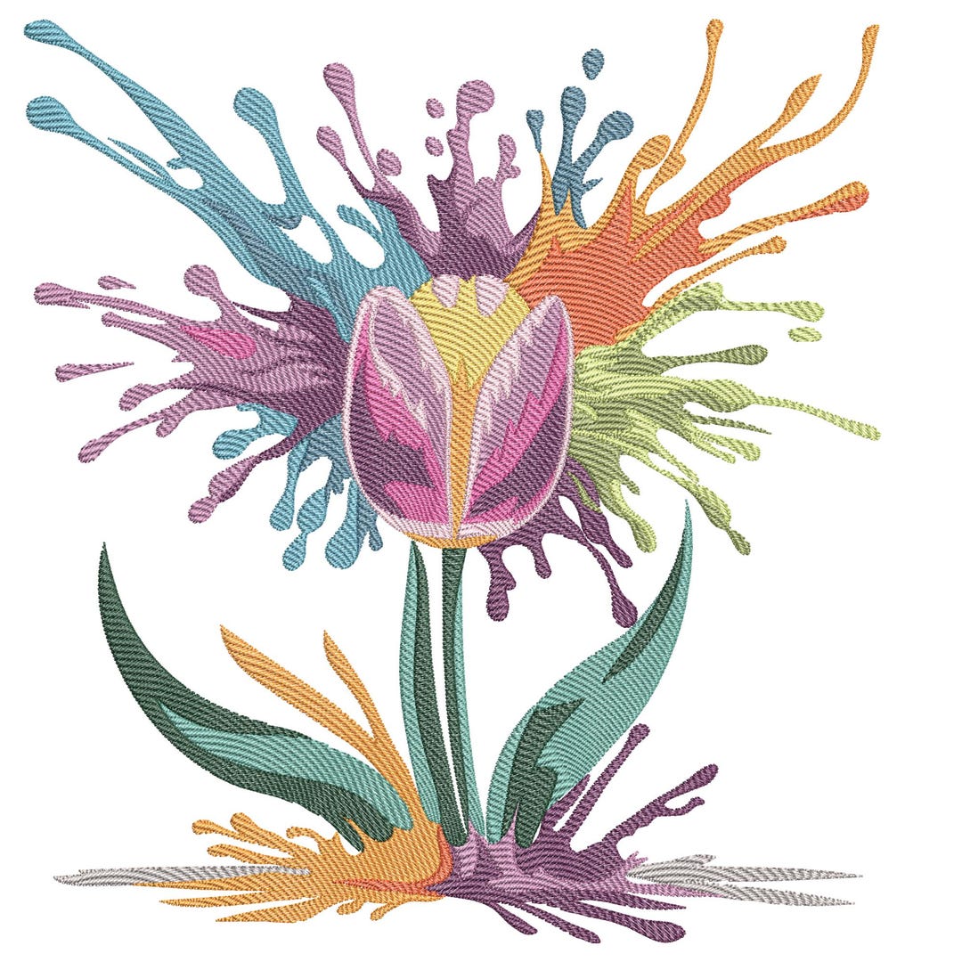 Blooming Splash Embroidery Design, Floral Blooming Elegance Embroidery ...