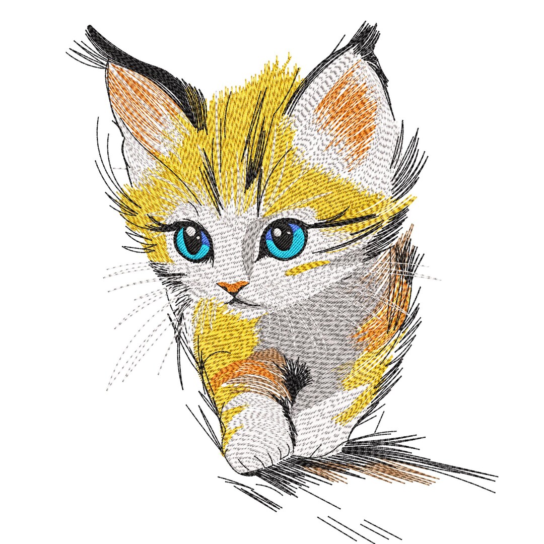 Adorable Kitten Embroidery Design,cats Embroidery Design, Cats Lover ...