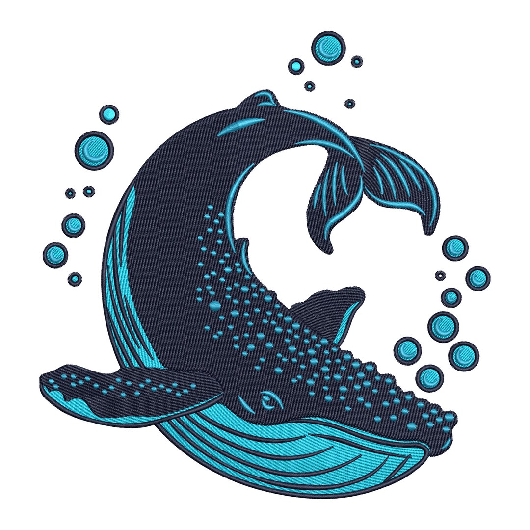 Graceful Whale Embroidery Design, Monogram Whale Girl Embroidery, Whale ...