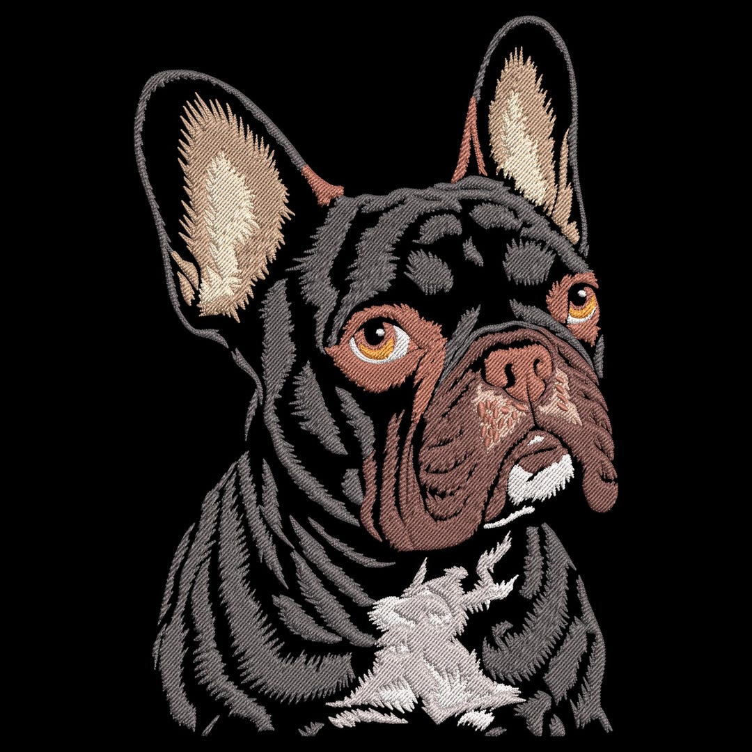 French Bulldog Embroidery Design, Bulldog Machine Embroidery File ...