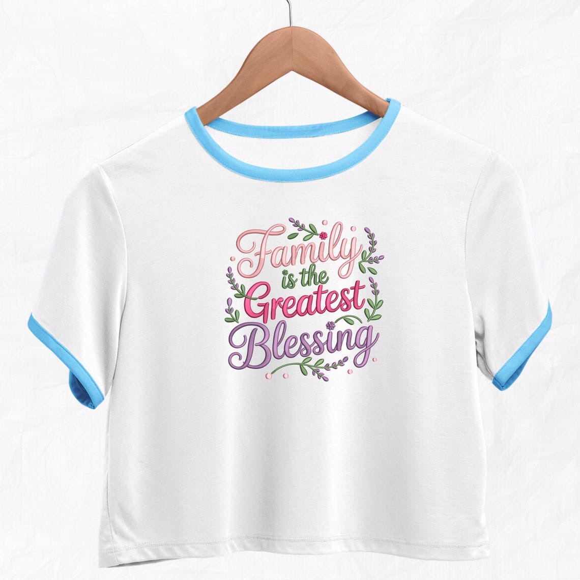 Family is the Greatest Blessing Embroidery Design, Positive Quote ...