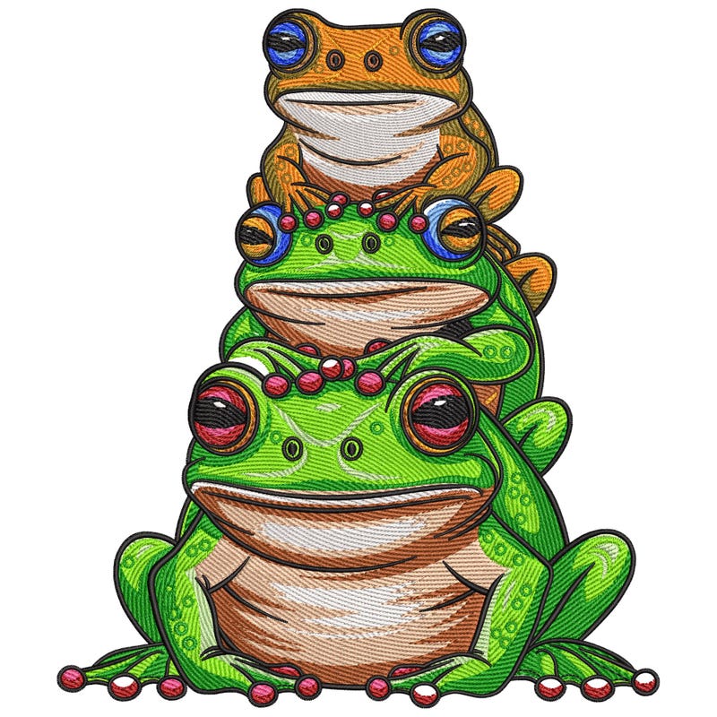 Frog Embroidery - Etsy