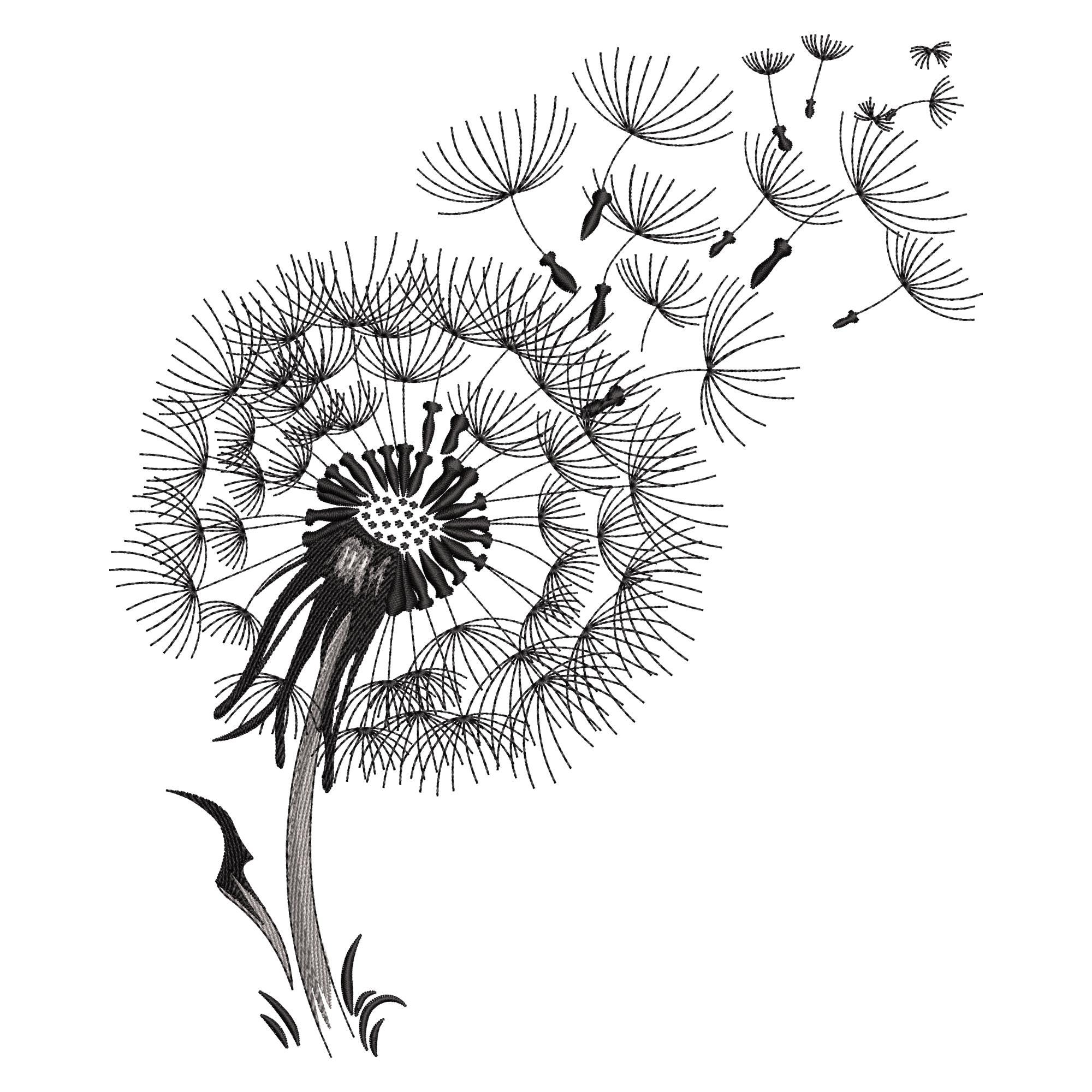 Dandelion Embroidery Design, Dandelion Machine Embroidery Design ...