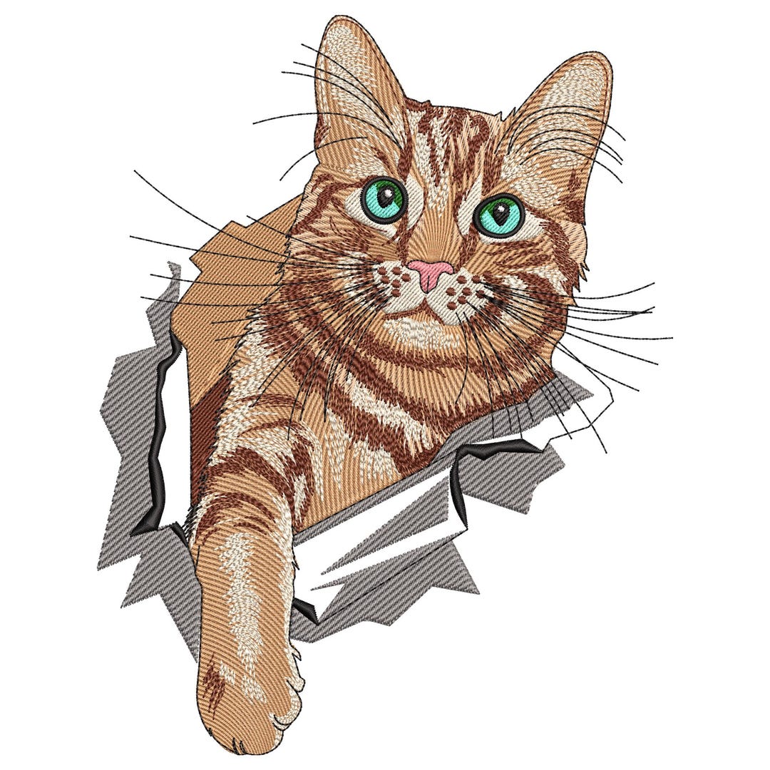 Cute Pixie Bob Cat Embroidery Design, Cute Cat Embroidery Design ...