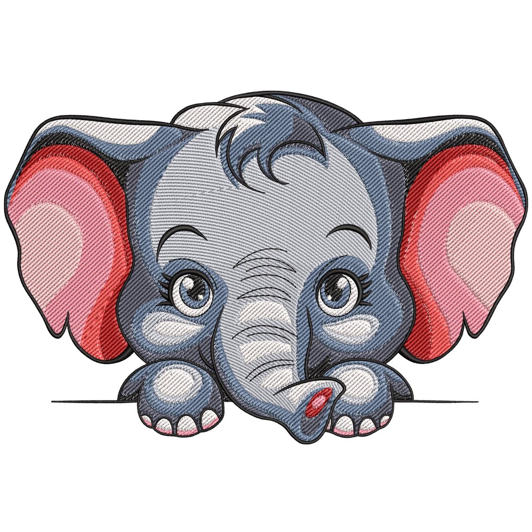 Elephant Head Embroidery Design, Safari Animal Embroidery File, Animal ...