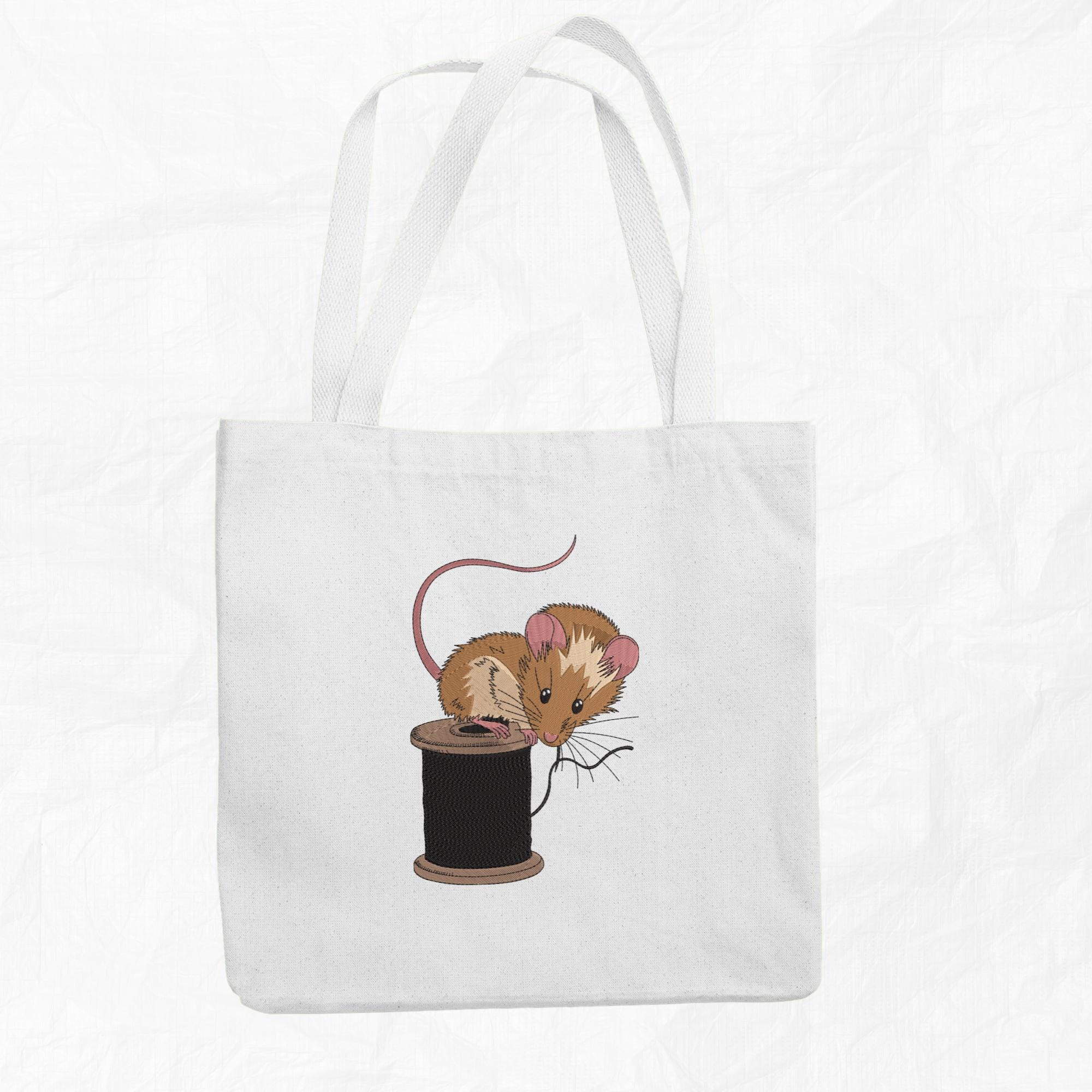 Adorable Mouse on Spool Embroidery Design, Mini Mouse Embroidery Design ...
