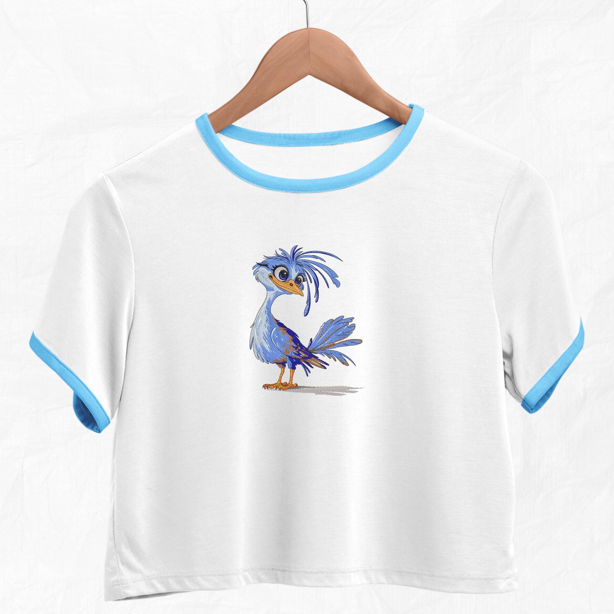 Blue Bird Embroidery Design, Blue Floral Machine Embroidery File ...