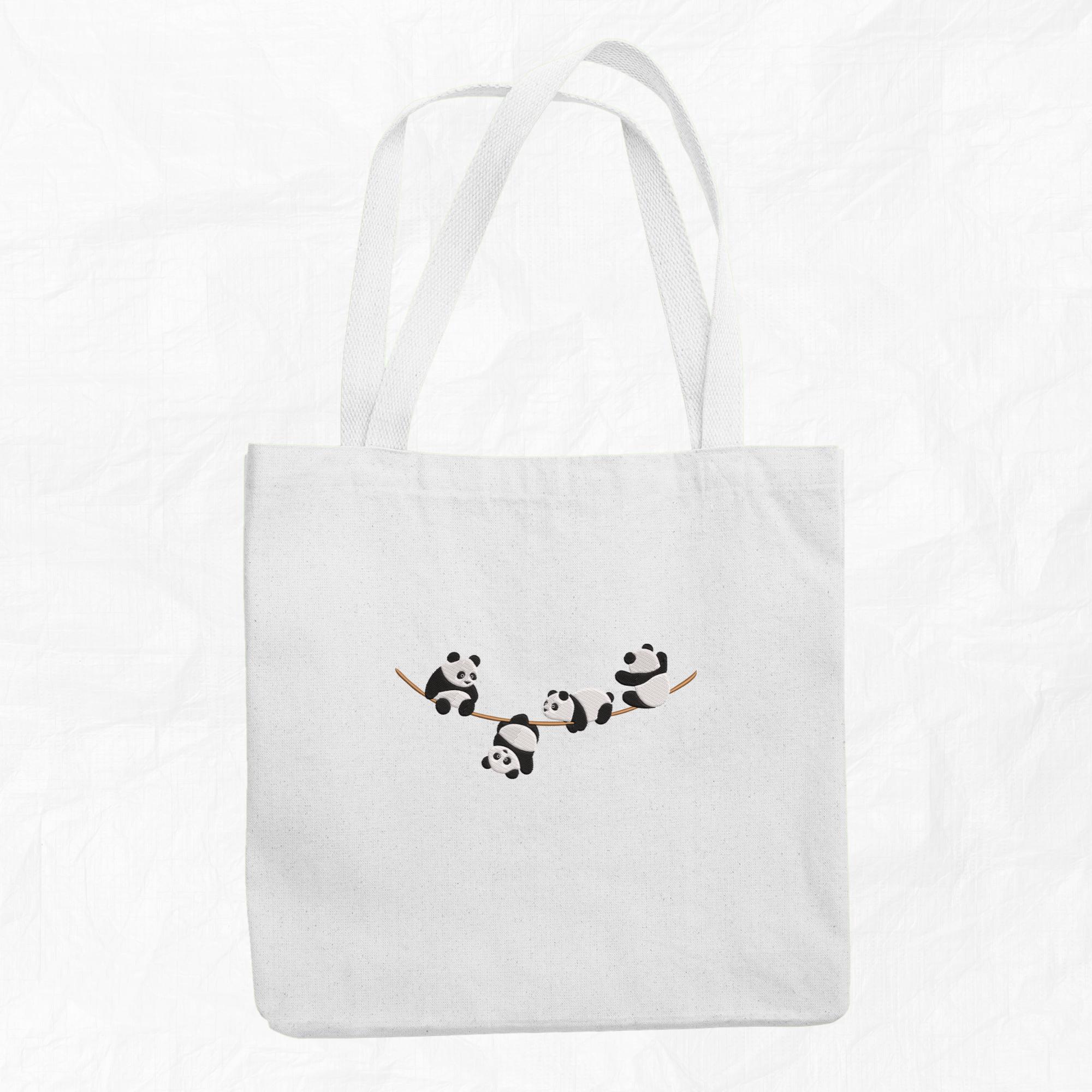 Pandas on a Branch Embroidery Design, Panda Embroidery Design, Animal ...